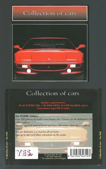COLLECTION OF CARS Plus De 300 Photos De Voitures Pc Cd Rom Yes Soft ...