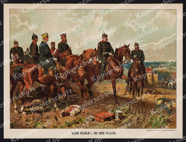 WILHELM I. PALADINE Generalstab Moltke Bismarck Roon Albert v. Sachsen ...
