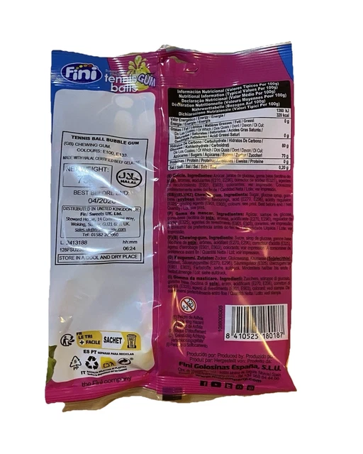 FIJI TENNIS BALLS Gum - Lemon & Lime Sweets 🍬 £6.00 - PicClick UK