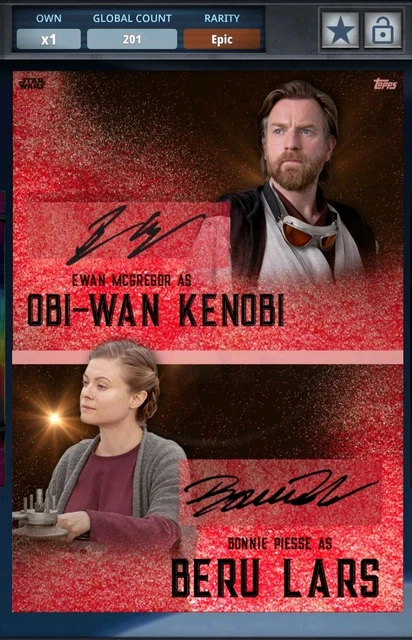 OBI-WAN & BERU SUNS OF TATOOINE 2024 RED SIGNATURES EPIC Star Wars Card ...