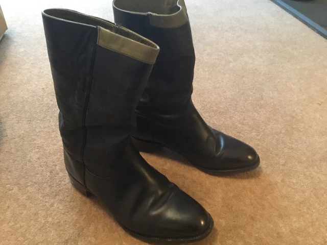 ROYAL NAVY MILITARY Officers Half Wellington Mess Boots Size 8.5 Gieves ...