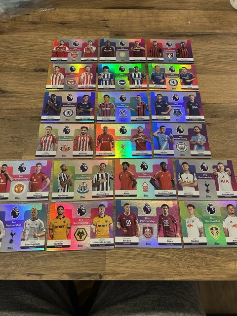 TOPPS PREMIER LEAGUE Football 2026 Full Set Of All 20 Pro Partnership ...