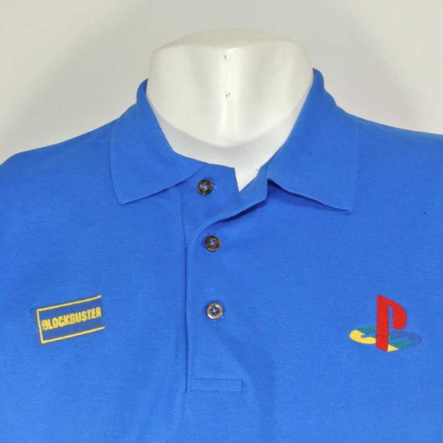 SONY PLAYSTATION BLOCKBUSTER Video Employee Uniform Promo Shirt Size L ...