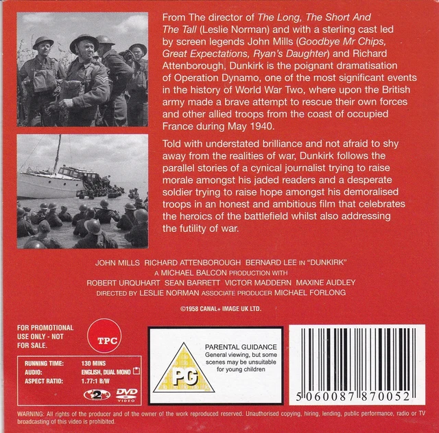 DUNKIRK ( DAILY MAIL Newspaper DVD ) John Mills , Richard Attenborough EUR 2,70 - PicClick IT