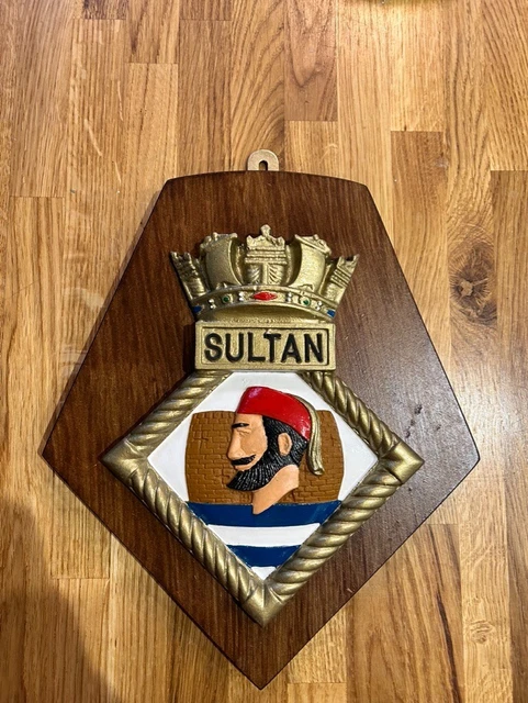HMS SULTAN ROYAL navy ships crest badge, hand painted £37.12 - PicClick UK