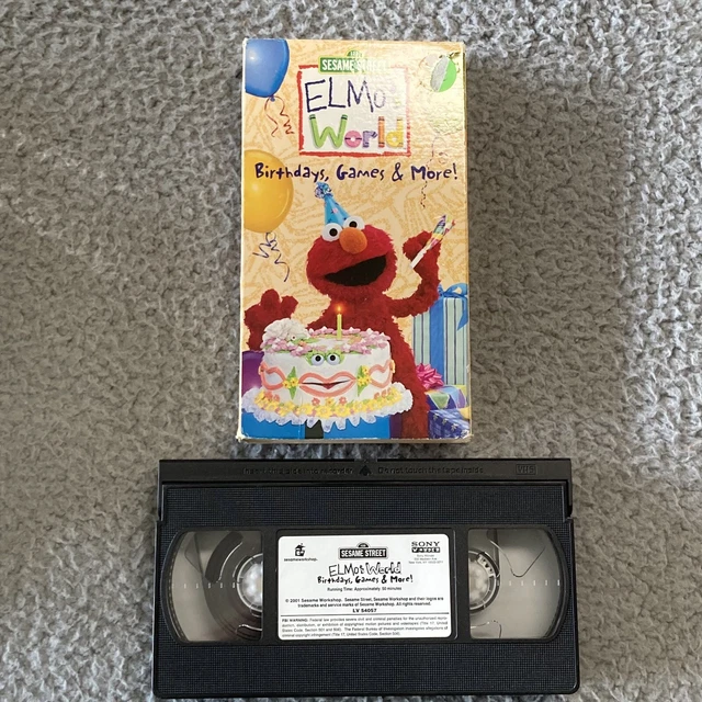 SESAME STREET ELMO'S World Birthdays Games More VHS Video Tape VTG PBS ...