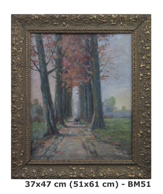 TABLEAU ANCIENNE PAYSAGE de Campagne Début 900 Signé Delrio Cadre ...