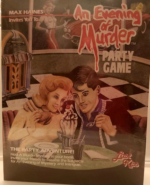 VINTAGE 1989 MAX Haines An Evening of Murder Party Board Game Last Kiss ...