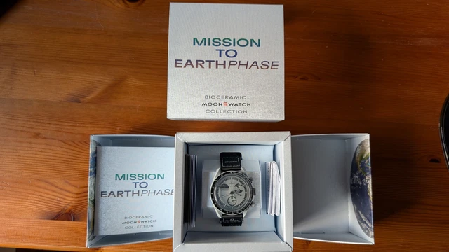 OMEGA SWATCH MOON Swatch Mission To Earth Phase - New In Box £340.00 ...