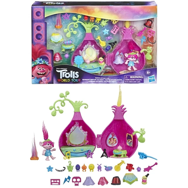 HASBRO DREAMWORKS TROLLS World Tour Playset Poppy's Dressing Doll ...