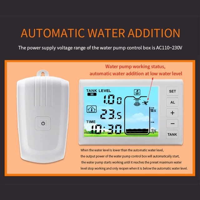 ELECTRONIC WATER TANK Gauge Waterproof Transmitter Indoor Temperature ...