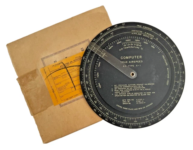 GENUINE WW2 MODEL U.S. Army Air Force Bomber Type G1 Airspeed computer ...