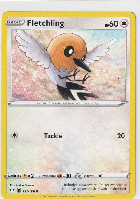 POKEMON CARTE FLAMING Ténèbres Numéro 151/189 Fletchling Anglais EUR 1 ...