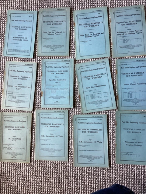 12 TECHNICAL PAMPHLETS for Workmen. 1930s GPO telephones lot c £20.00 ...