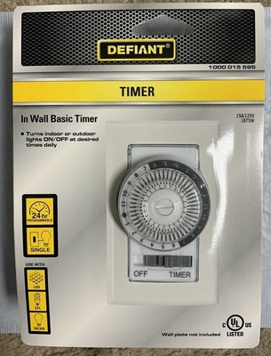 DEFIANT IN WALL Basic Timer, 24-Hour, Replaces Standard Wall Switch ...