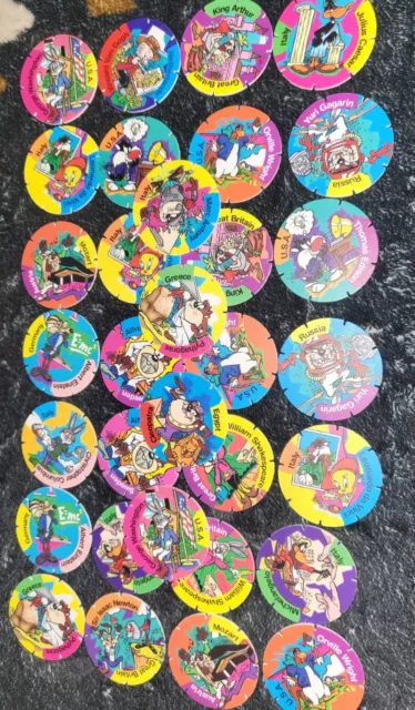 Looney Tunes Tazos Walkers World X32 Retro Pogs 90s Game Toons £799 Picclick Uk 