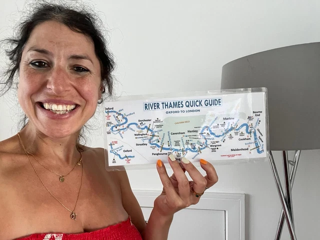 RIVER THAMES QUICK Guide One Page Route Map. Oxford to London. £7.50 ...