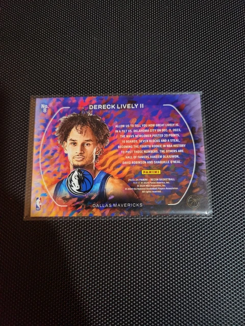 2023-24 RECON DEREK Lively Rookie Ritratti Fotl Dallas Mavericks 8/10 ...