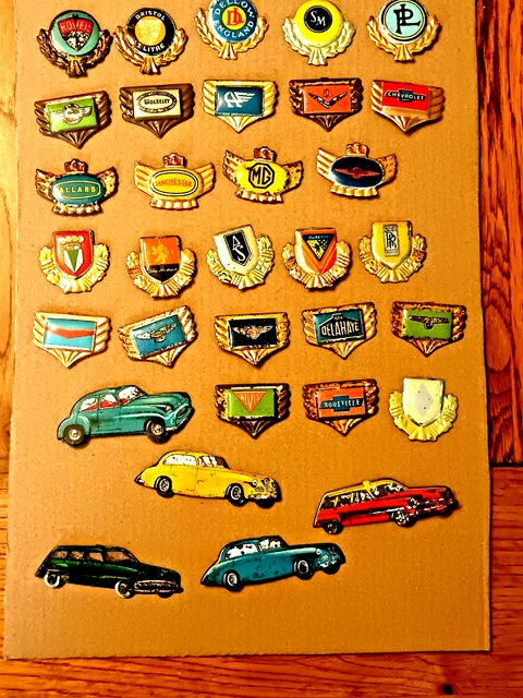 VINTAGE LUXURY CAR Logo pin badges 1960' ALLARD MG MORGAN SINGER DELLOW ...
