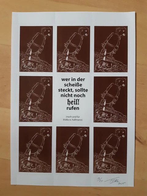 TOM RIEBE: &WER in der scheisse steckt ...", Artistamps, 2025 EUR 20,00 ...