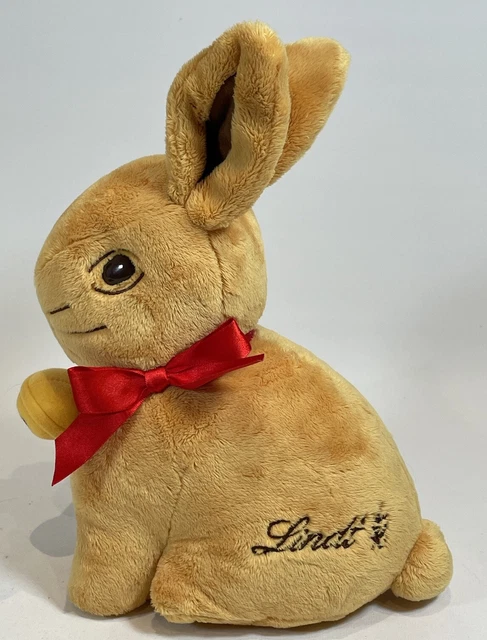 LINDT GOLD RABBIT “Chocolate" Easter Bunny Zip Up Pouch 10” Plush soft ...