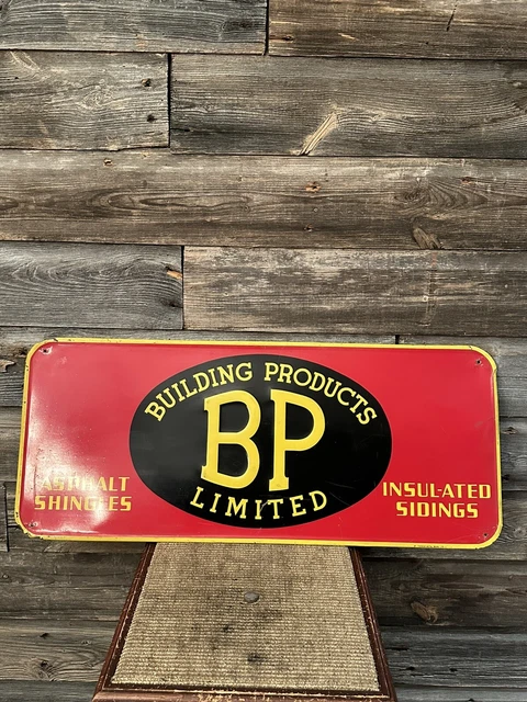 VINTAGE TIN EMBOSSED Metal Sign BP Building Products Sign $350.00 ...