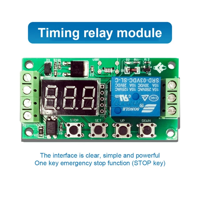5-30V ADJUSTABLE TIME Delay Cycle Relay Module Timer Circuit Trigger ...