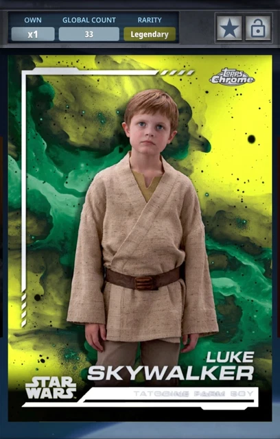 TOPPS STAR WARS Card Trader Legendary Chrome Card - Luke Skywalker £7.99 - PicClick UK