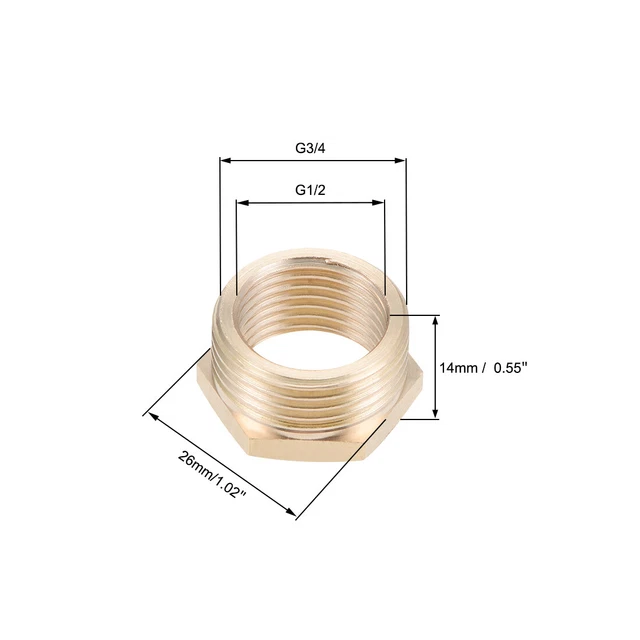 RACCORDO TUBO FILETTATO ottone G3/4 maschio x G1/2 femmina adattatore boccola esagonale 5 pz EUR ...