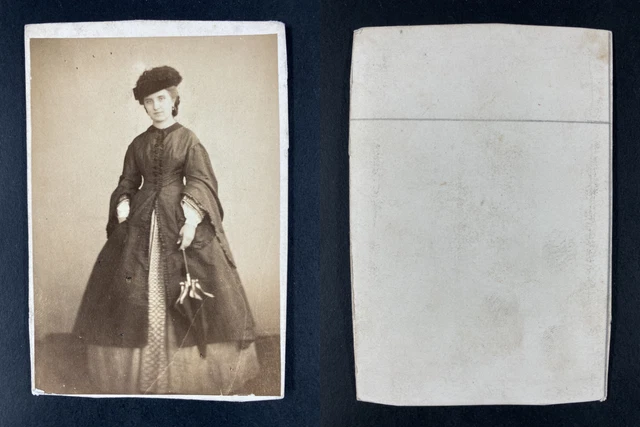 PORTRAIT DE FEMME Vintage cdv albumen print Tirage albuminé 6,5x10,5 C ...