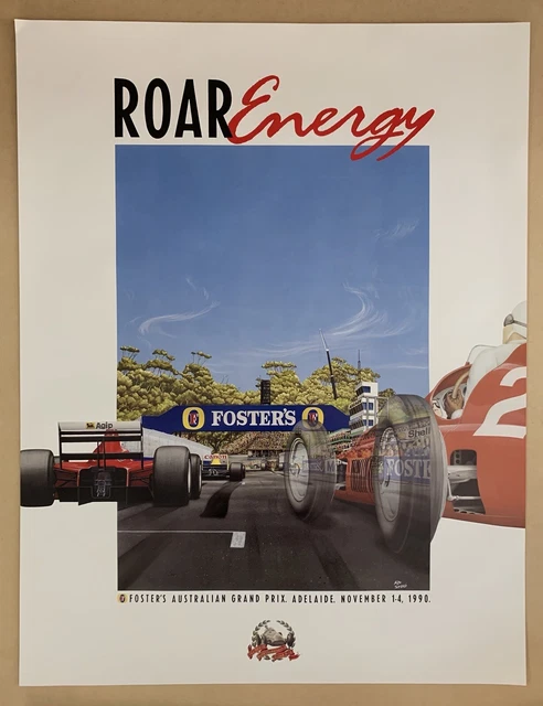 FORMULA 1 GRAND Prix Adelaide 1990 Roar Energy Poster EUR 143,54 ...