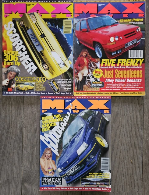 VINTAGE MAX POWER MAGAZINES 1996 escort cosworth astra turbo golf gti x ...