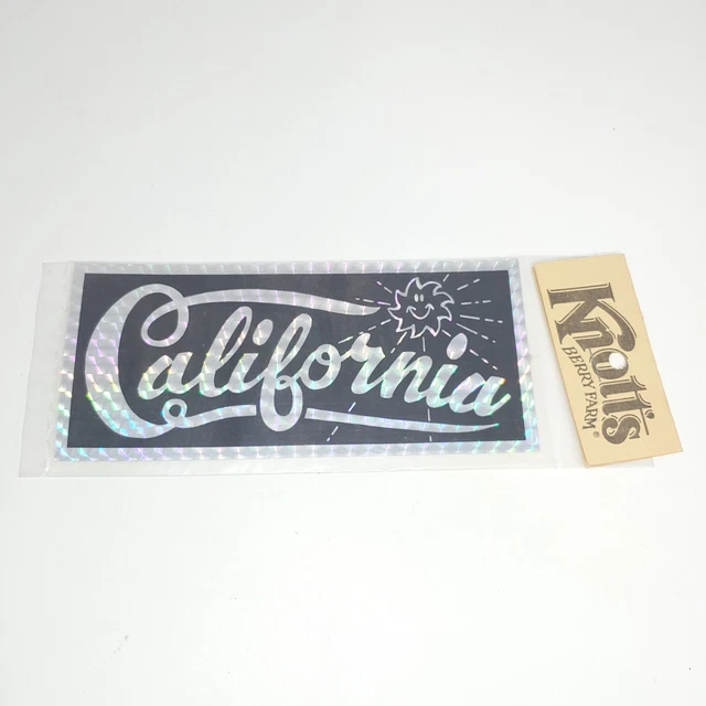 VINTAGE KNOTT'S BERRY FARM California Holographic BUMPER STICKER 6" x 3 ...