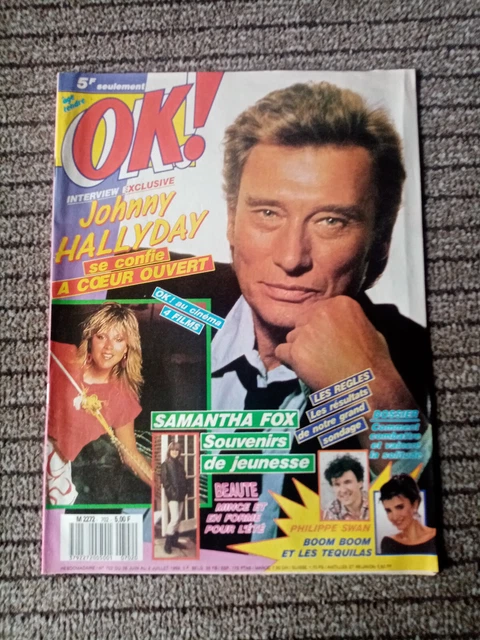 MAGAZINE OK 06/1989 n°702 Johnny Hallyday ; Samantha Fox ; Renaud ; Bee ...
