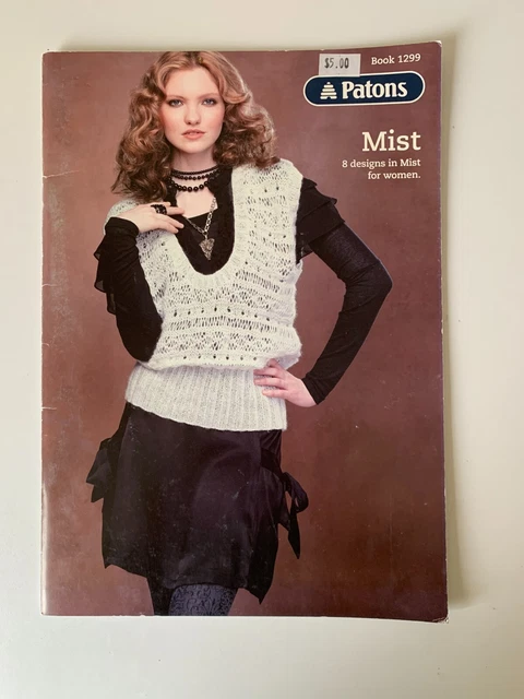 PATONS MIST KNITTING pattern Book no. 1299 Ladies Knitwear Vest ...