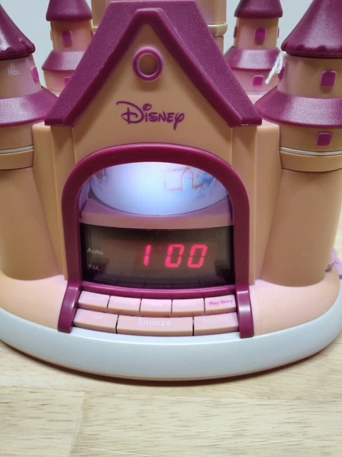 DISNEY PINK CASTLE Cinderella alarm clock radio story telling night ...