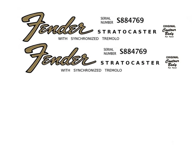 FENDER STRATOCASTER GUITAR Decal Foil Waterslide logo headstock 9 $14. ...