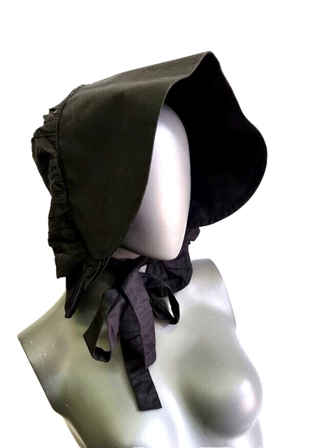 PEASANT MAID HEADGEAR Colonial Era Cap Medieval LARP Victorian Black £ ...