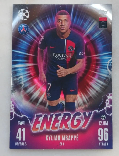 MATCH ATTAX 2023/24 Kylian Mbappe Energy Card No En6 £11.72 - PicClick UK