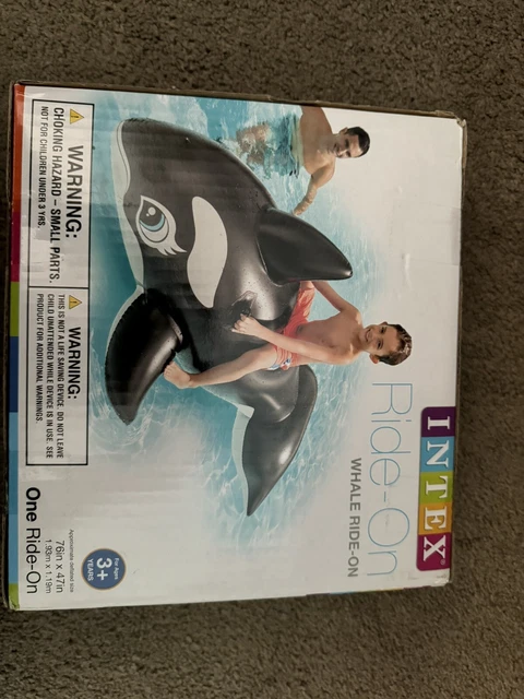 INTEX RIDE ON Whale Inflatable Pool Toy 76x47in Float Raft Orca Killer ...