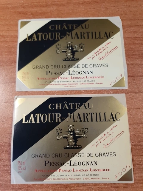 ETIQUETTE DE VIN/ Wine Label LATOUR-MARTILLAC 2000-2004 neuves EUR 2,99 ...