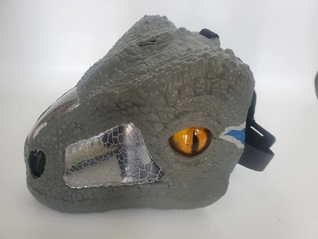 MATTEL JURASSIC WORLD Chomp 'n Roar Mask Velociraptor "Blue" Works New ...