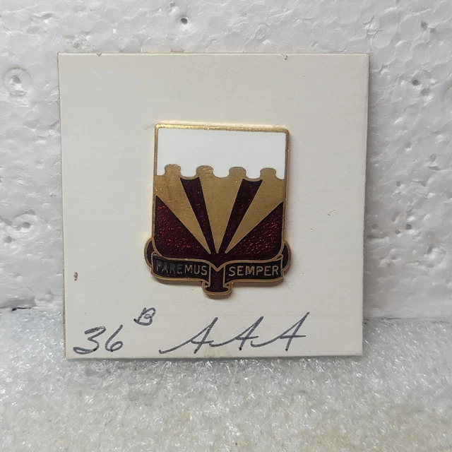 AUTHENTIC US ARMY 36th Anti Aircraft Artillery Gun Bn DI DUI Insignia ...