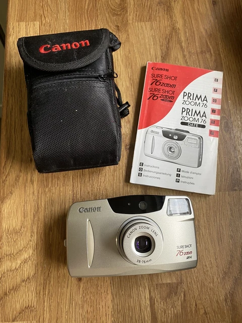 CANON SURE SHOT Prima Zoom 76 / 35mm Film Point and Shoot Camera Silver ...