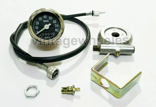 SMITHS REPLICA 80 Mph Speedo 2.5" + Drive & 40" Inches Cable For ...
