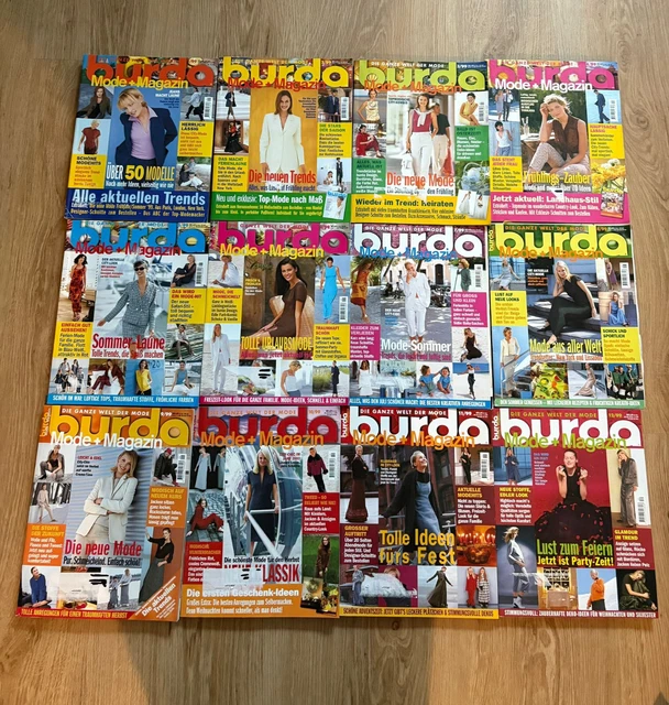 BURDA MODEN ZEITSCHRIFT, 12 Hefte, 1999 inkl. Schnittmuster EUR 60,00 ...