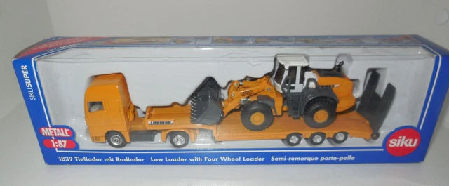 SIKU 1839 TIEFLADER mit Radlader Liebherr 1:87 in OVP unbespielt EUR 19 ...