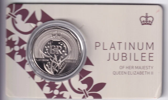 AUSTRALIAN: 2022 50 Cent Queens Platinum Jubilee Coin On Card $50.00 - PicClick AU