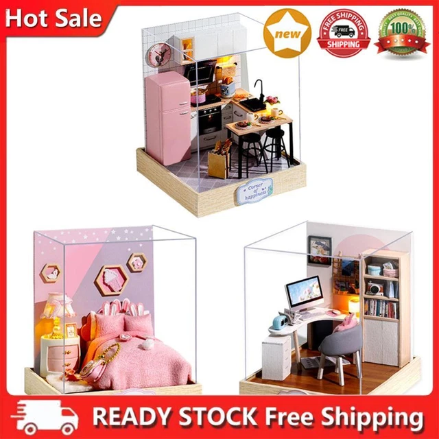 Diy Doll House Wooden Miniature Dollhouse Furniture Kit Educational Toy
