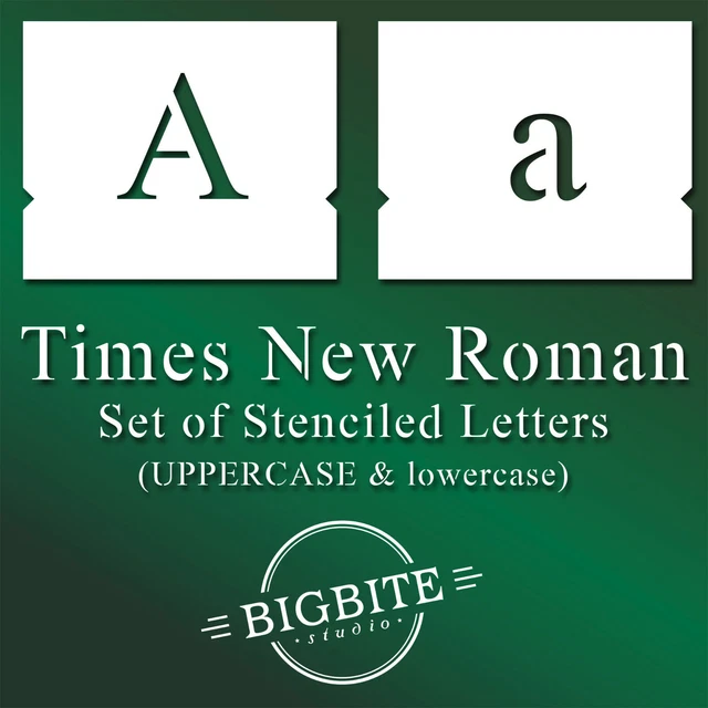 TIMES NEW ROMAN Stenciled Font – Full Alphabet Letters Numbers Symbols ...